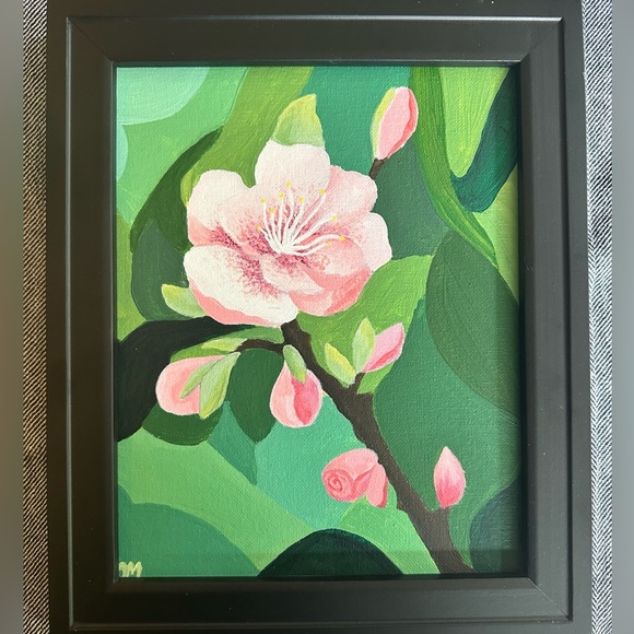Art | 8x1 In Acrylic Painting Of Flower | Poshmark